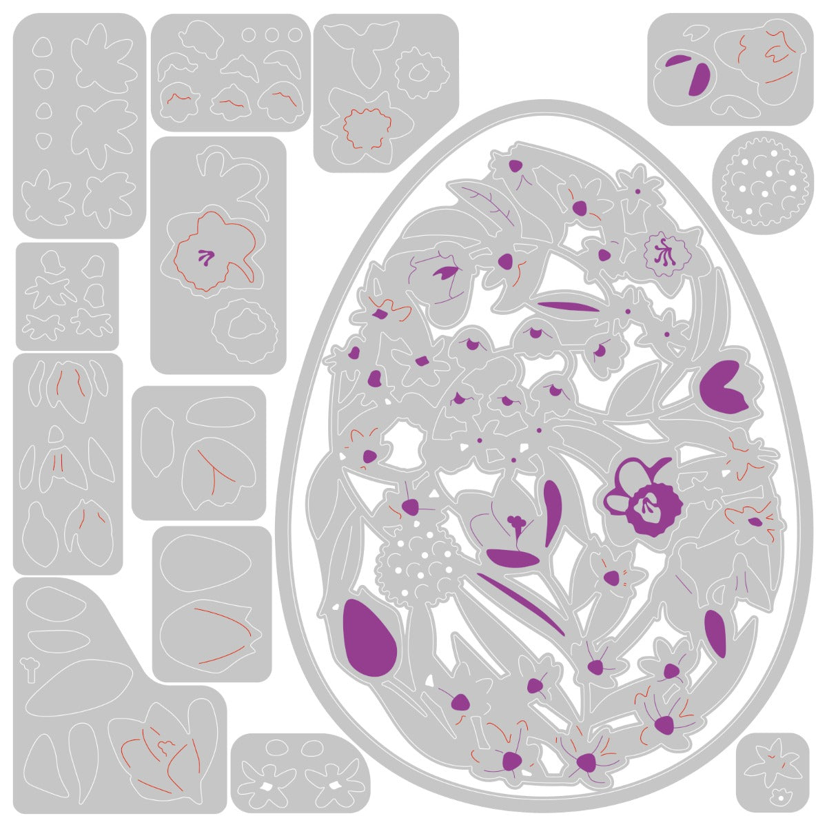 Sizzix Thinlits Die Set 15PK - Intricate Floral Easter Egg – Sizzix.com