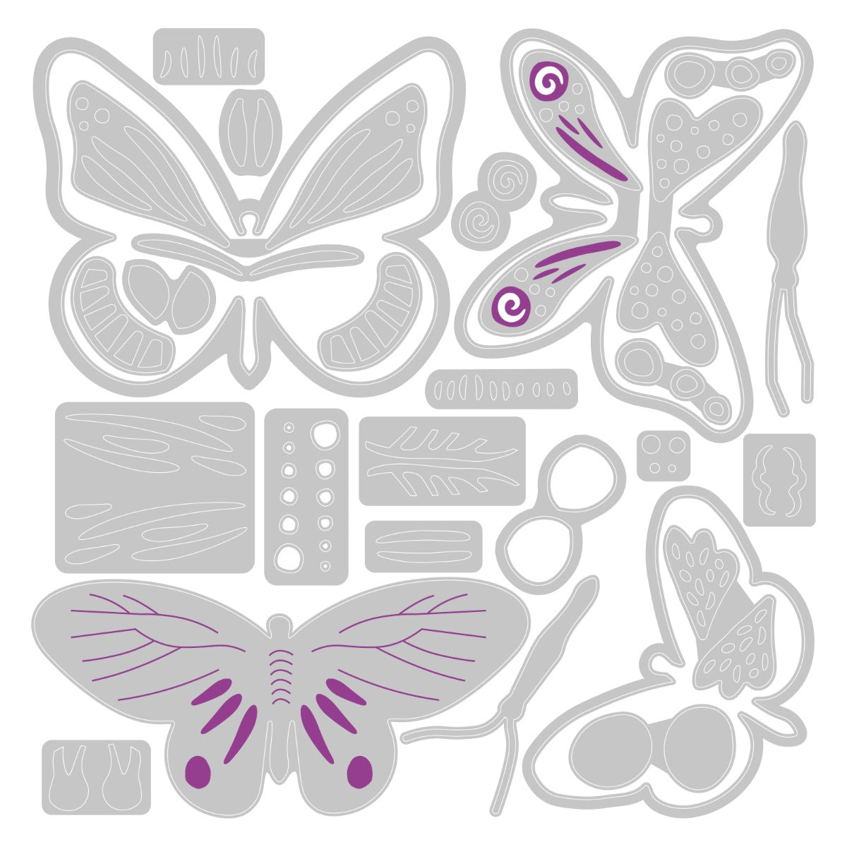 Sizzix Thinlits Die Set 29pk Patterned Butterflies 7363