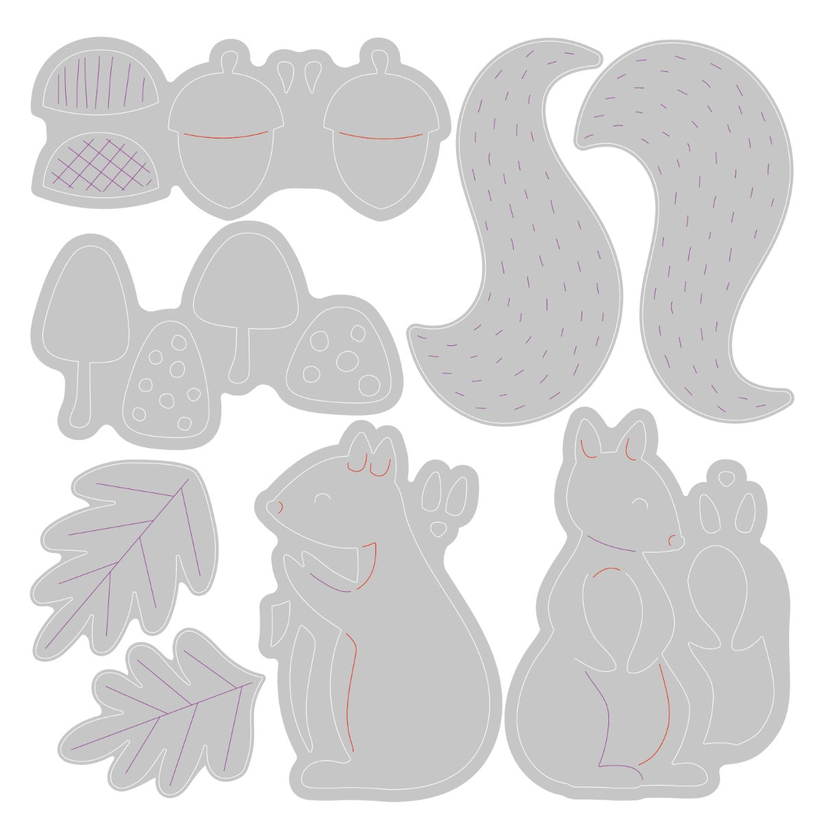 Sizzix Thinlits Die Set 8PK - Harvest Squirrels – Sizzix.com