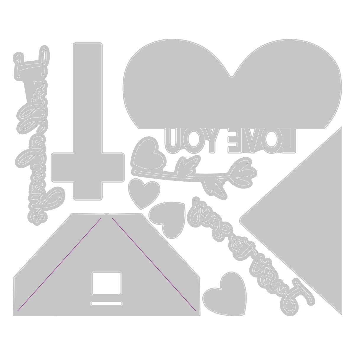 Sizzix Thinlits Die Set 10PK - Heart Slider Card – Sizzix.com