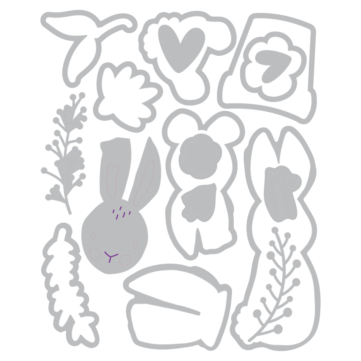 Sizzix Thinlits Die Set 17PK - Bunny Bits & Blooms #2 by Catherine Poo – Sizzix.com