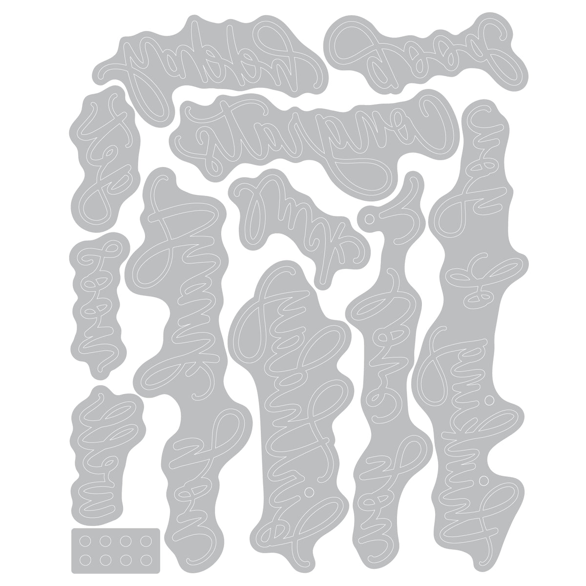 Sizzix Thinlits Die Set 12PK - Common Greetings by Letters by Shells – Sizzix.com