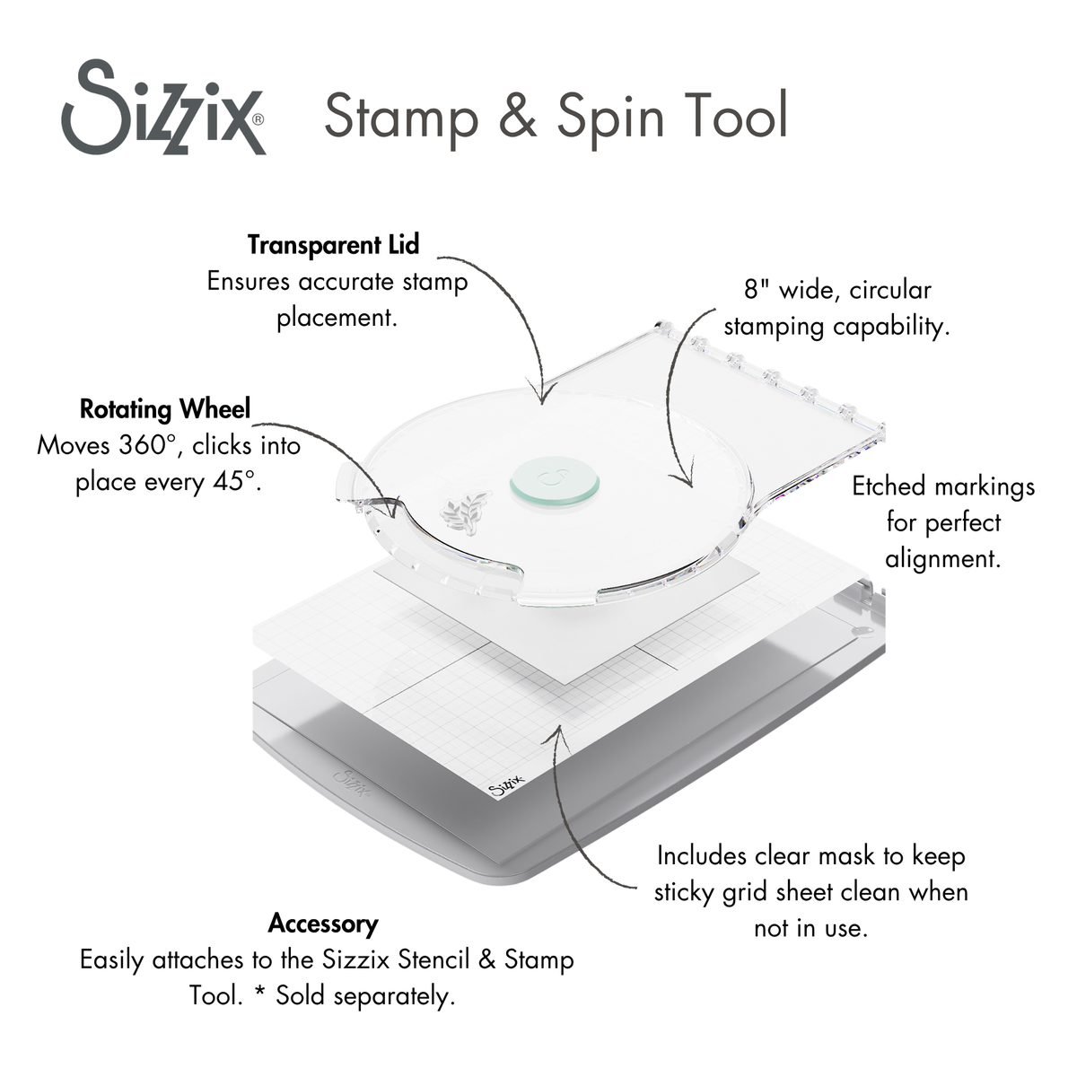 Sizzix Stencil & Stamp Tool Accessory - Stamp & Spin Tool – Sizzix.com