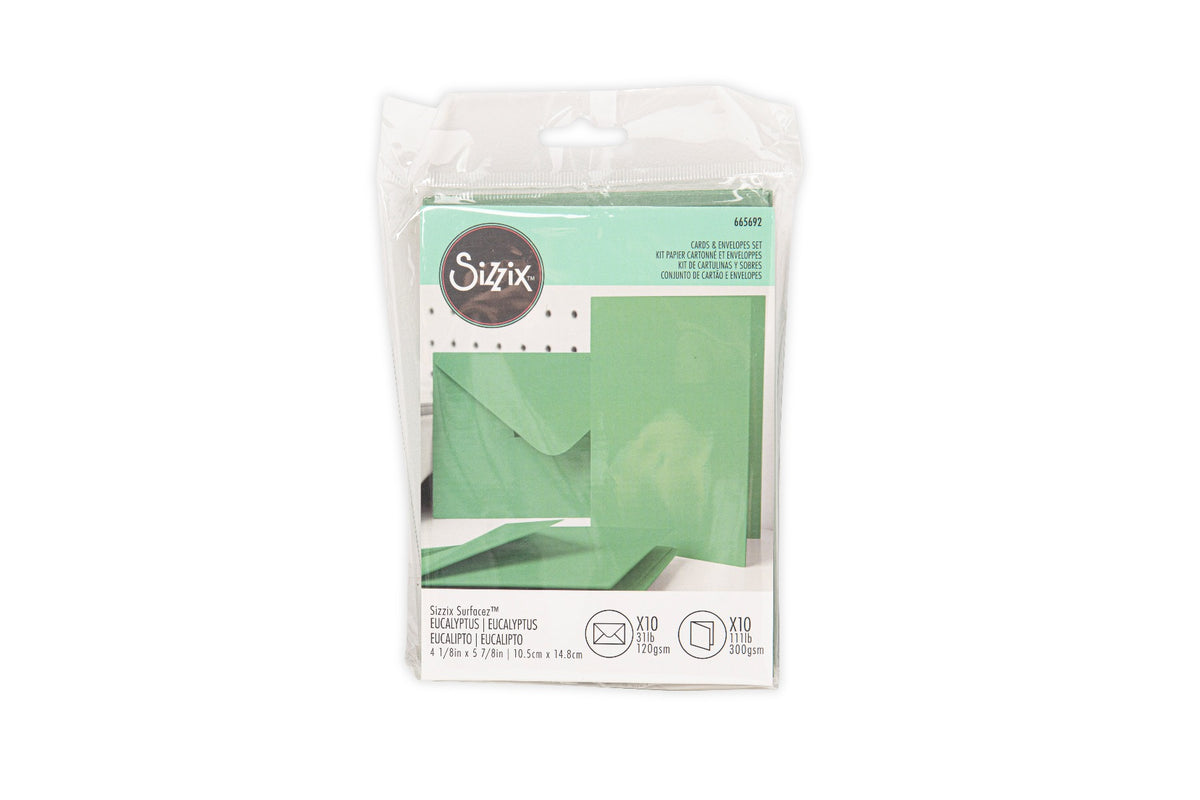 Sizzix Surfacez - Card & Envelope Pack, A6, Eucalyptus, 10PK – Sizzix.com