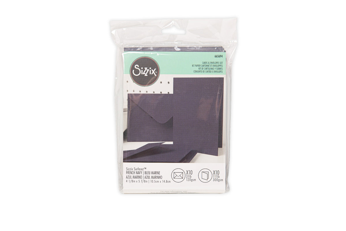 Sizzix Surfacez - Card & Envelope Pack, A6, French Navy, 10PK – Sizzix.com