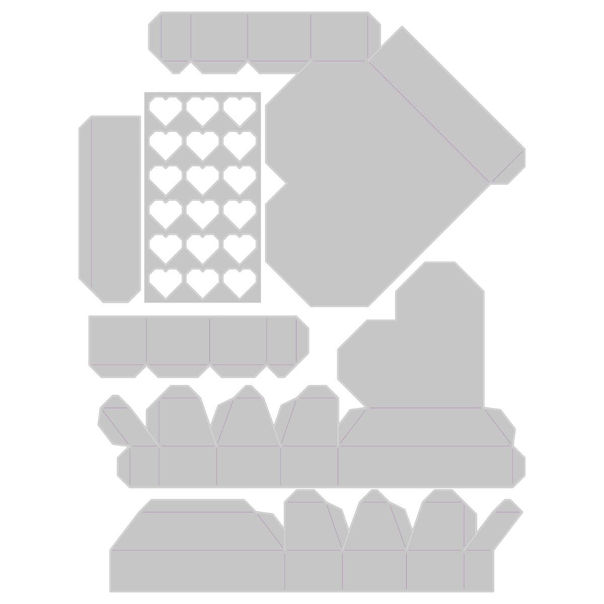 Sizzix Thinlits Die Set 6PK - Geo Heart Box – Sizzix.com