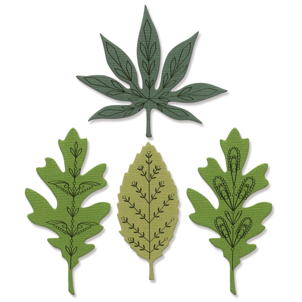 Sizzix Framelits Die Set 3PK w/4PK Stamps - Decorative Leaves – Sizzix.com