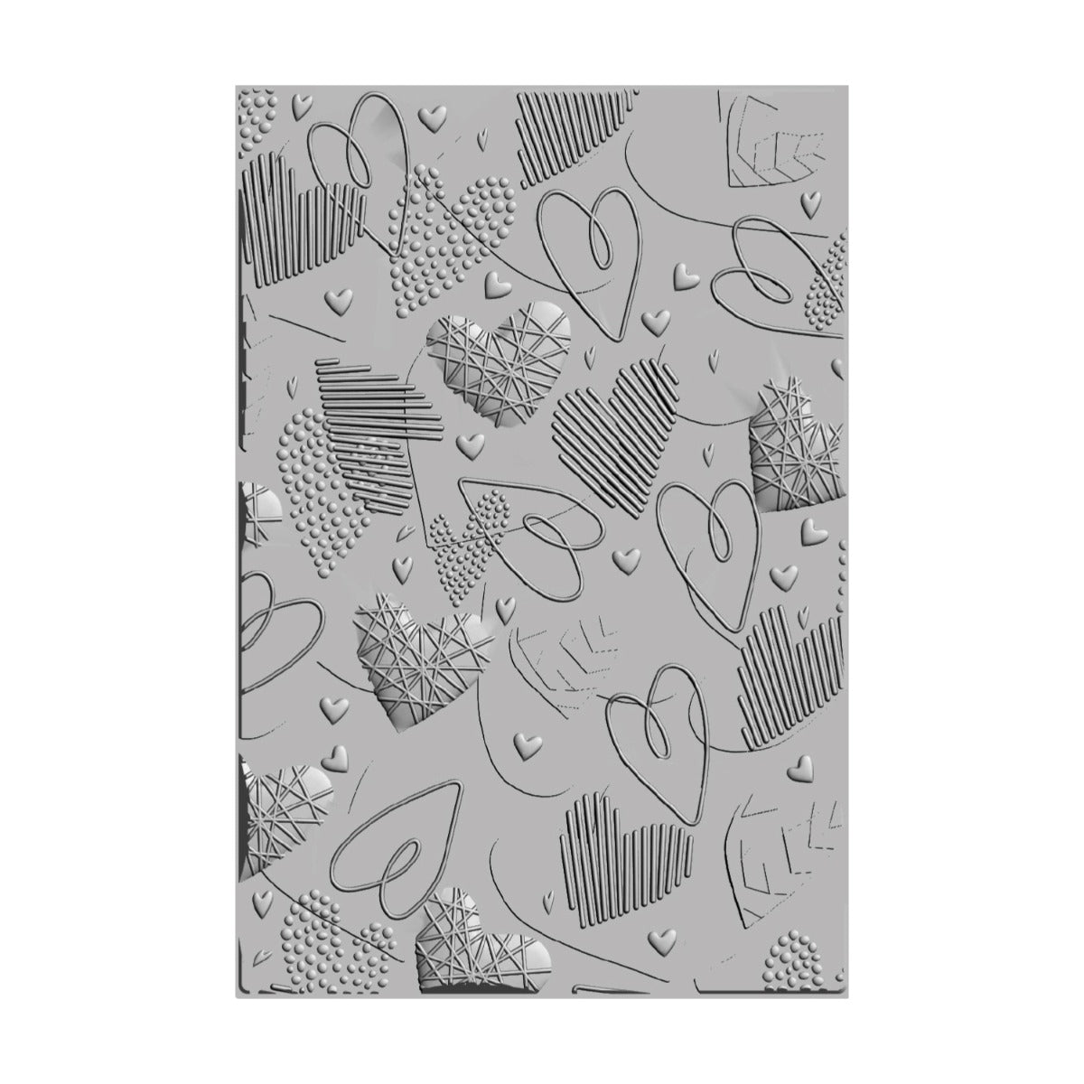 Sizzix 3-D Textured Impressions Embossing Folder - Mark Making Hearts ...