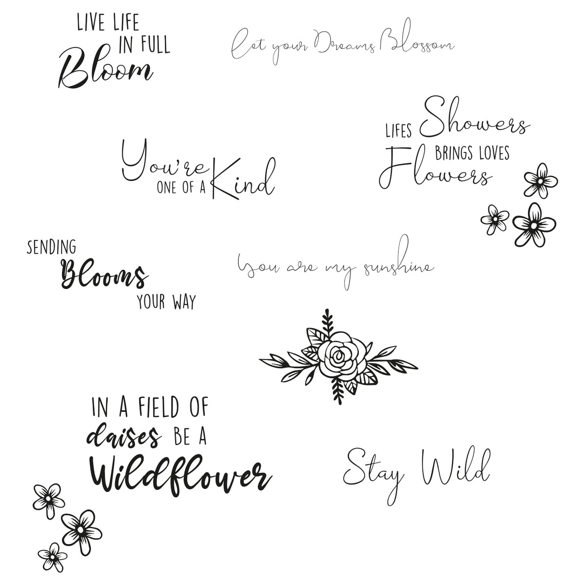 Sizzix Clear Stamps 10PK - Spring Bloom Sentiments – Sizzix.com