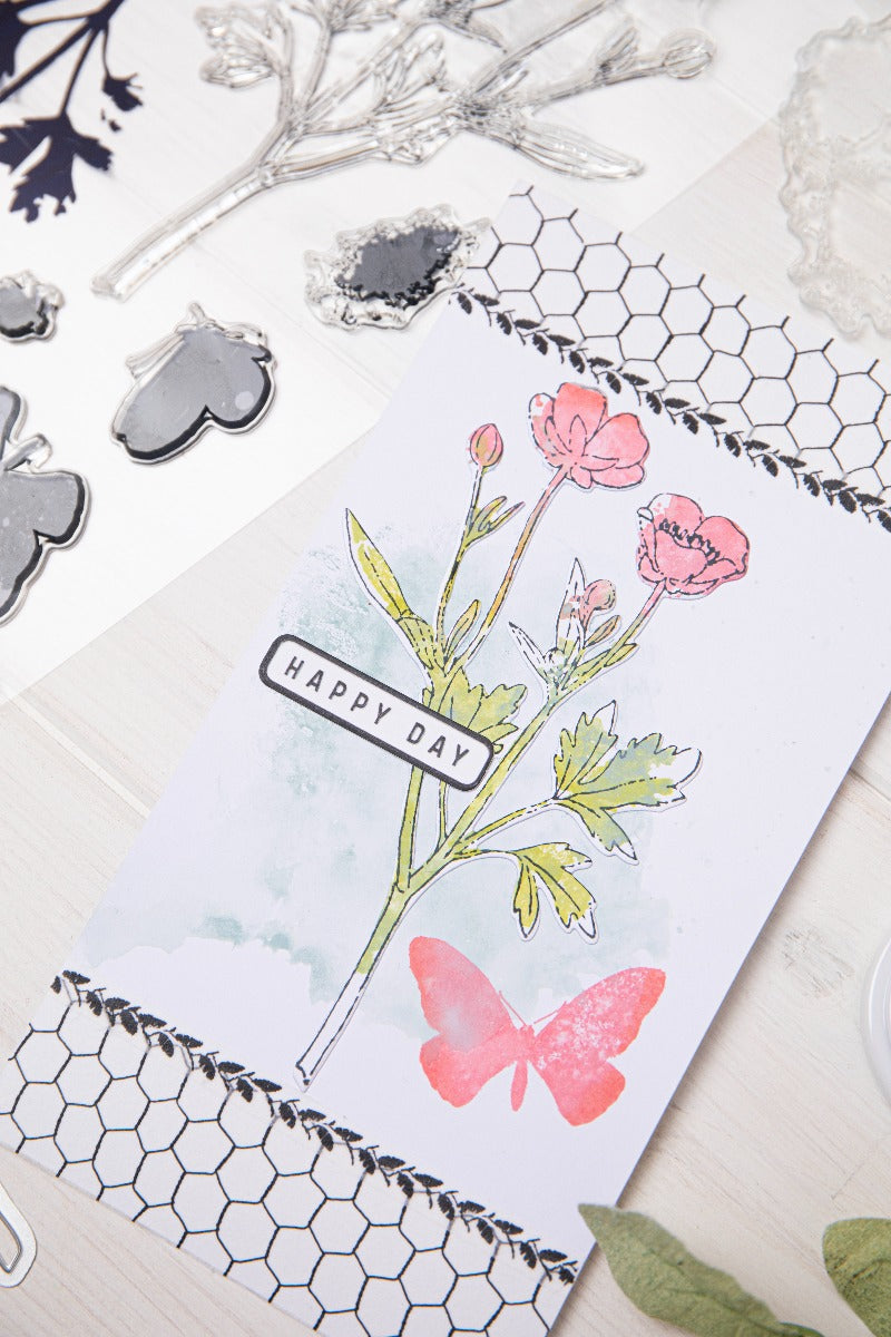 Sizzix A5 Clear Stamps Set 7PK w/ Framelits Die Set Painted Pencil Bot ... Sizzix A5 Clear Stamps Set 7PK w/ Framelits Die Set Painted Pencil Bot ...