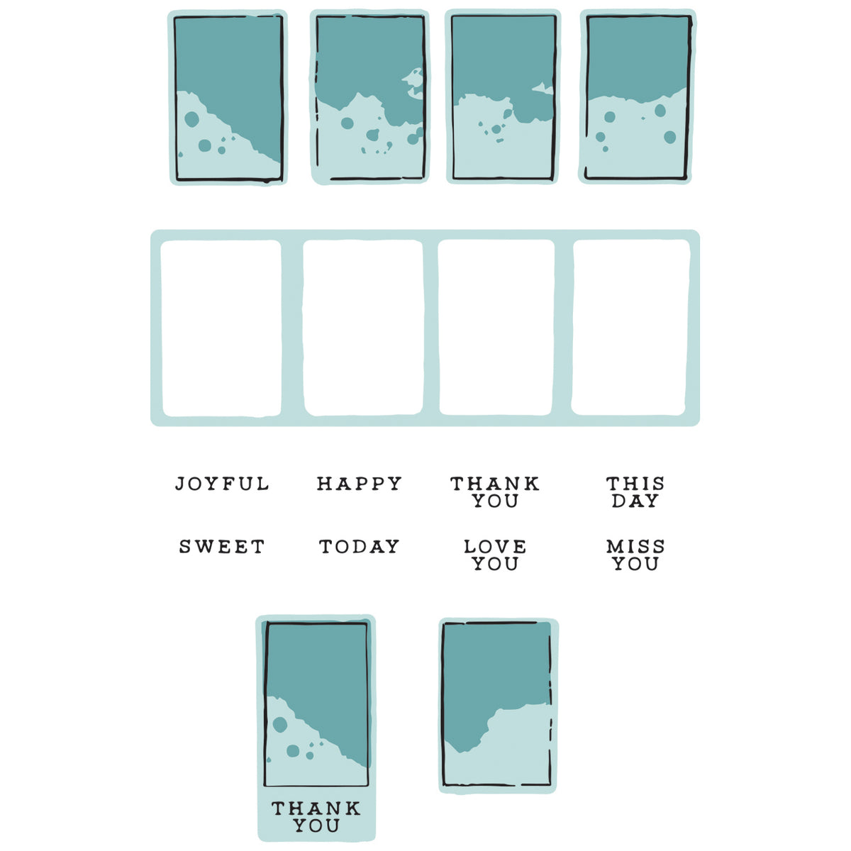 Sizzix Clear Stamps Set 10PK w/3PK Framelits - Painted Palettes by 49 ...