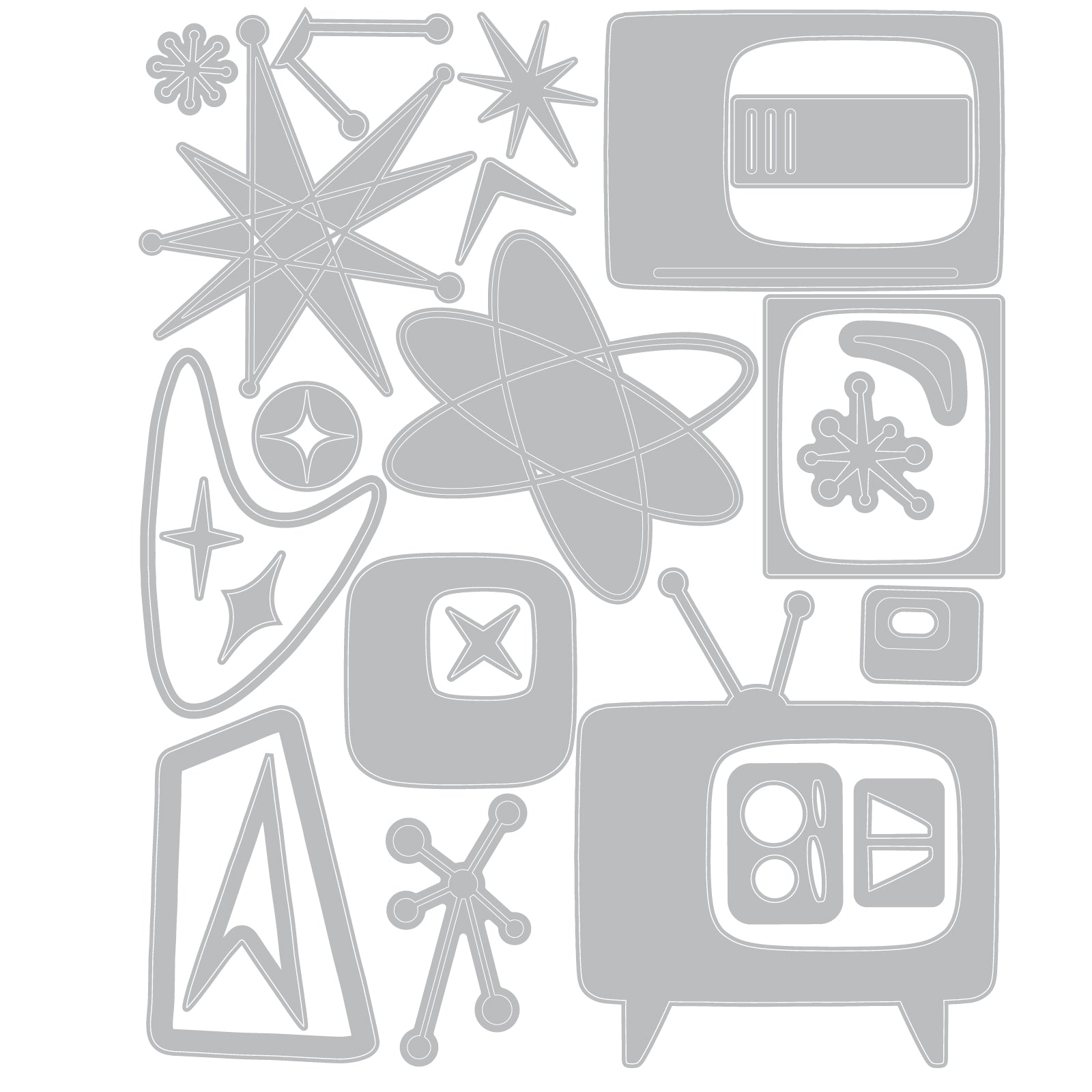 Sizzix Thinlits 24PK Die Set - Vault Atomic Retro by Tim Holtz – Sizzix.com