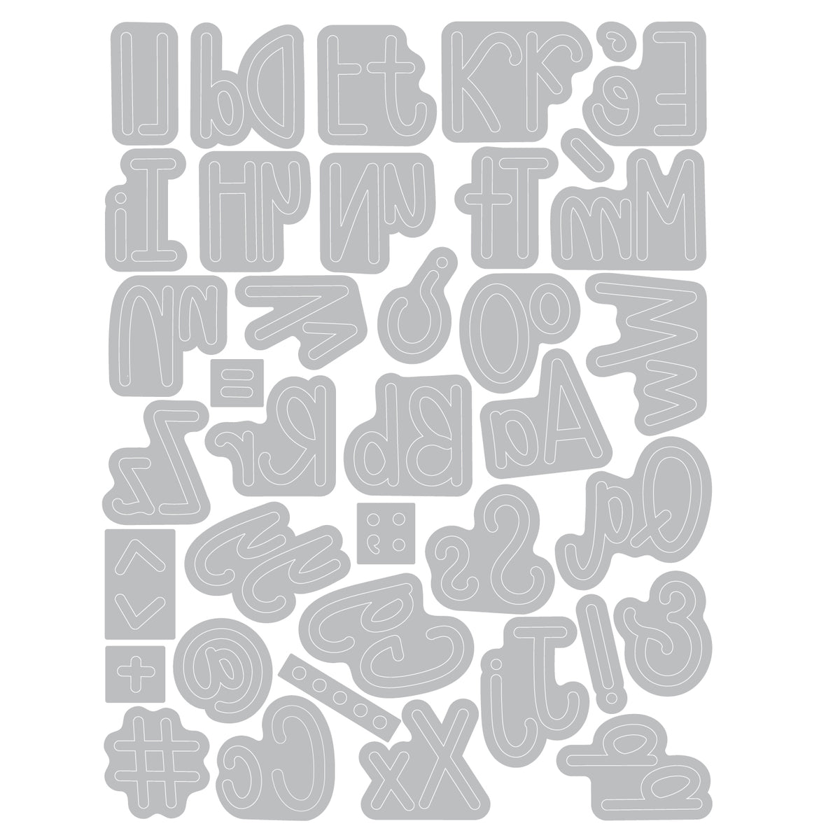 Sizzix Thinlits Die Set 38PK - Simple Letters by Letters by Shells ...